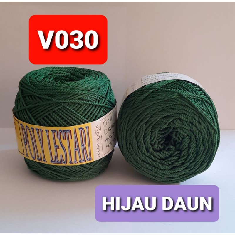 Jual BENANG RAJUT WARNA HIJAU DAUN KODE V030 | Shopee Indonesia
