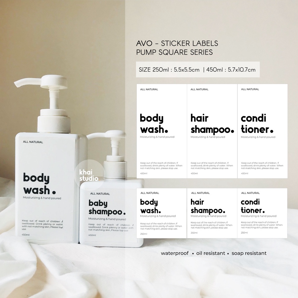 Jual AVO - Label Sticker Botol sabun / Label Sticker Bottle Pump ...