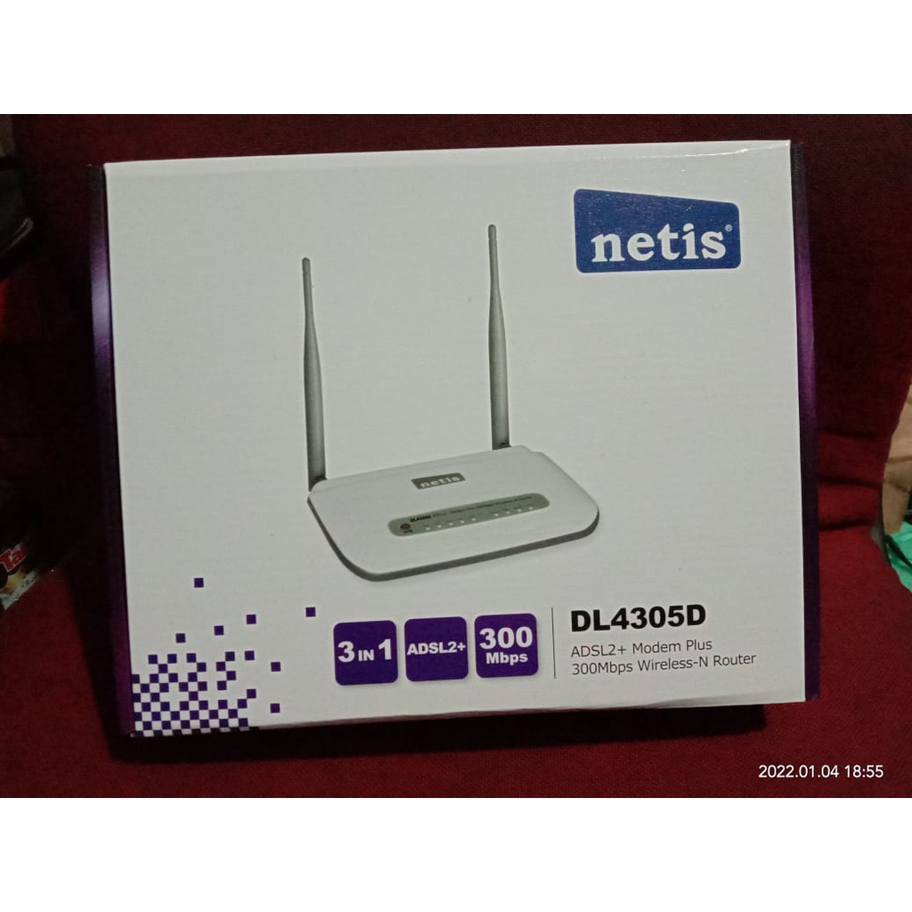 Jual MODEM Netis DL4305D ADSL2+ Modem Plus 300Mbps Wireless-N Router ...