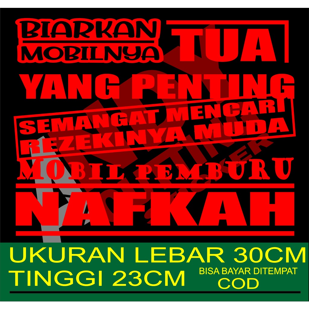 Jual stiker variasi mobil tulisan kata-kata BIARKAN NEW 02 | Shopee ...