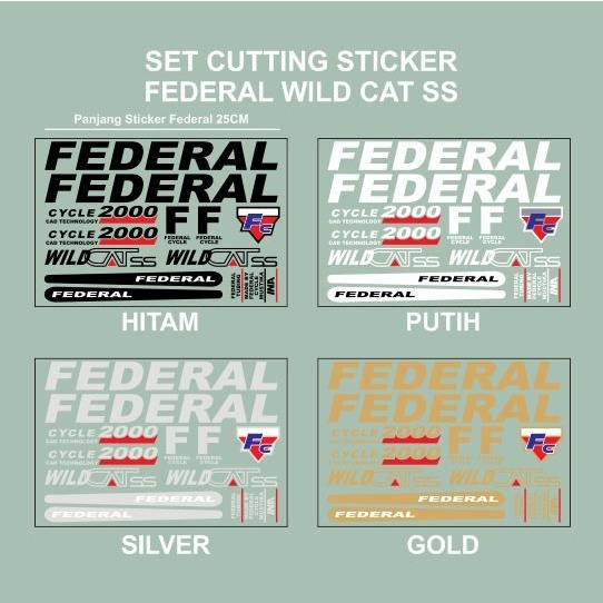 Jual Cutting Sticker SET Frame Sepeda FEDERAL WILD CAT SS WILDCATSS ...