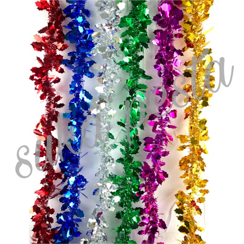 Jual SLINGER MOTIF DAUN KECIL 36 / GARLAND / TINSEL CHRISTMAS / HIASAN ...