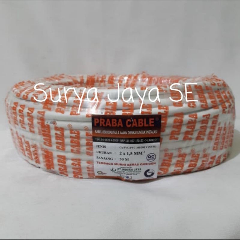 Jual Kabel Listrik NYM 2X1,5 Kabel NYM 2X1.5 Praba 50 Meter SNI LMK ...