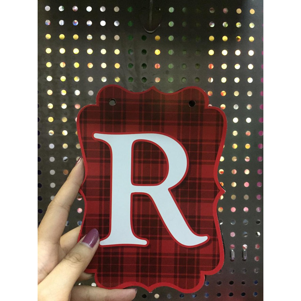 Jual Rangkaian Huruf MERAH/ Banner Nama Alfabet/ Tulisan custom nama ...