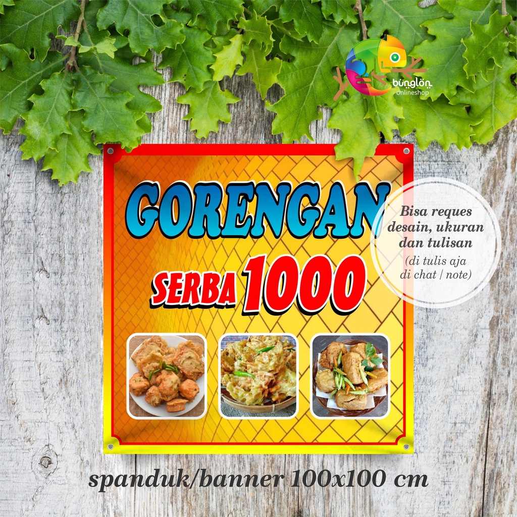 Jual Size 100x100 Cm, Spanduk Banner Gorengan | Shopee Indonesia