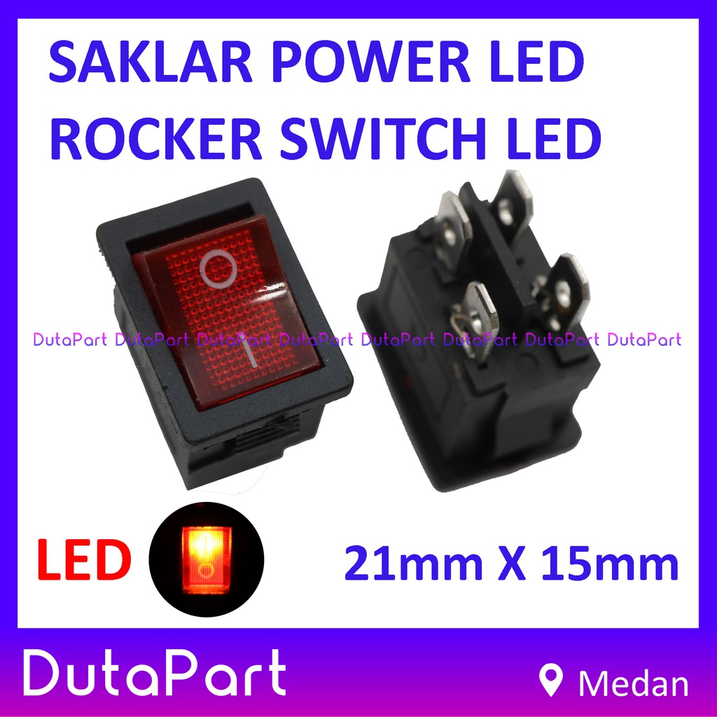 Jual Saklar Power Rocker Switch LED ON OFF 21mm x 15mm 4 PIN Kaki 6A ...