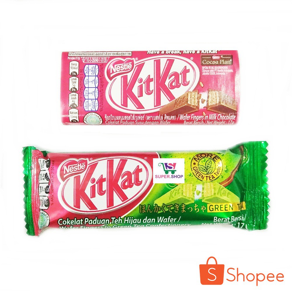 Jual Kitkat Chocolate / Green tea 2bar (2F) . Kit Kat Greentea | Shopee ...