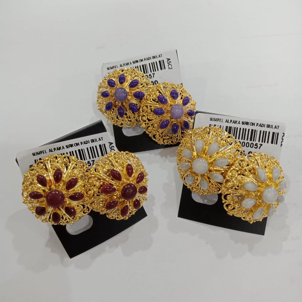 Jual Sumpel Alpaka Sirkon Padi Bulat/ Sumpel alpaka/ Sumpel Alpaka ...