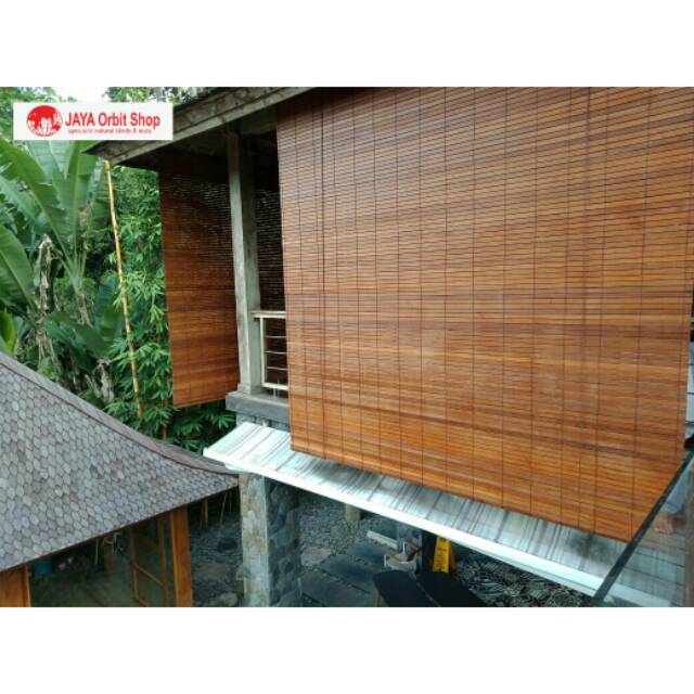 Jual Tirai kayu gulung L 2m x T 2,5m / krey kayu outdoor / krei kayu ...