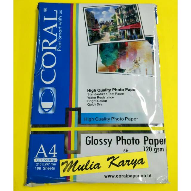 Jual Kertas Foto / Photo Paper Glossy A4 120. Isi 100 lembar | Shopee ...