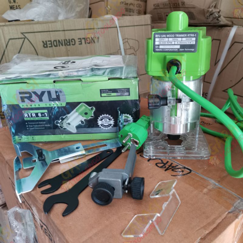 Jual mesin profil kayu 6 mm RYU RTR 6-1 mesin router trimmer kayu wood ...