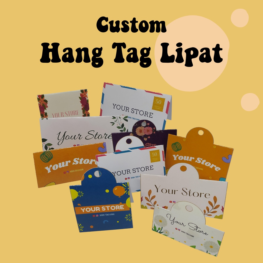 Jual Cetak Hangtag Label Produk Lipat Olshop Kemasan Free Design Murah ...