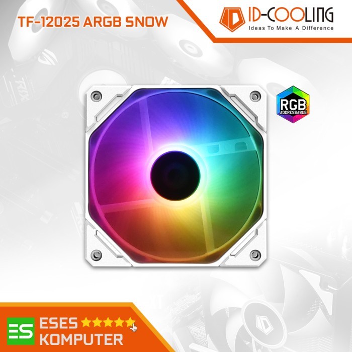 Jual Fan ID-COOLING TF-12025-ARGB SNOW Single Fan 120mm PWM ARGB Sync | Shopee Indonesia