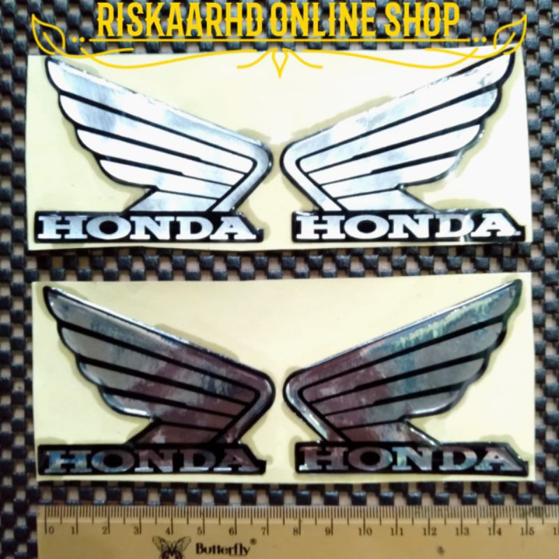 Jual Sticker Logo Honda Sayap Resin Timbul Warna Chrome | Shopee Indonesia