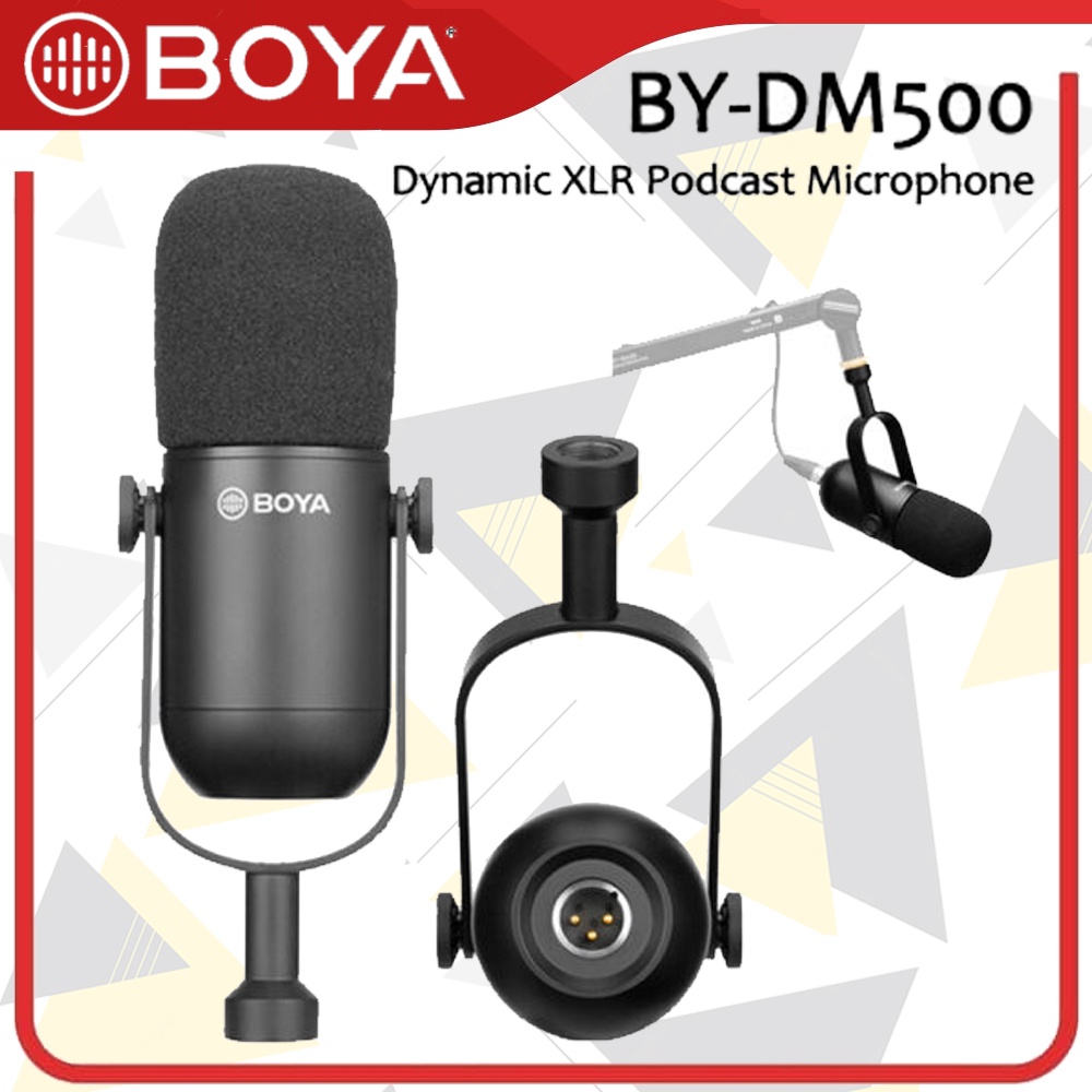 Jual Boya BY-DM500 Dynamic XLR Podcast Microphone | Shopee Indonesia