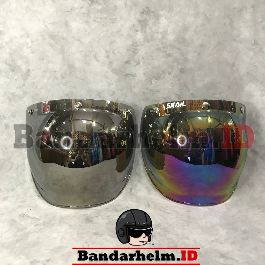 Jual Kaca Helm Retro Bubble Cembung Irridium merek SNAIL Original/ Kaca ...
