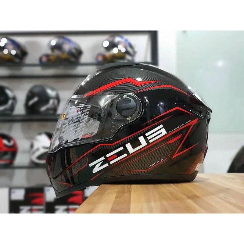 Jual HELM ZEUS 811 BLACK AL12 RED HELM TOURING FULL FACE ZEUS ZS-811 ...
