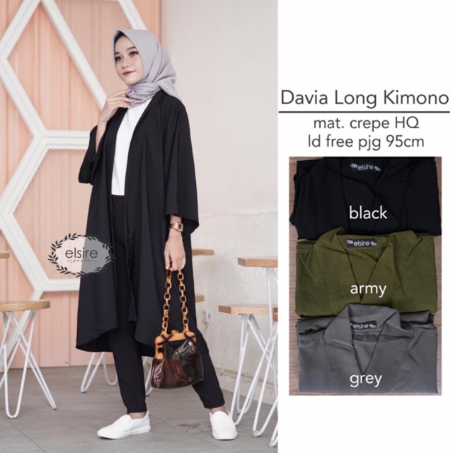 Jual ⭐️⭐️ Davia Long Kimono by Elsire Original | Shopee Indonesia