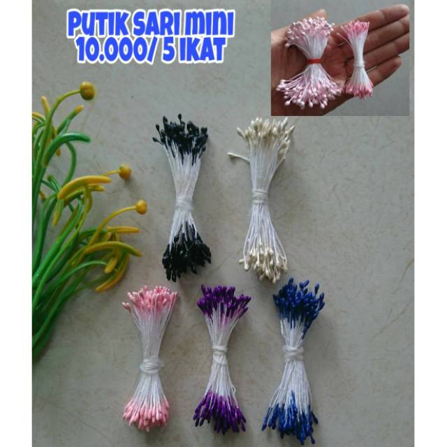 Jual Putik Sari Mini Putik Bunga Putik Sari Warna 1 Ikat Putik Benang ...