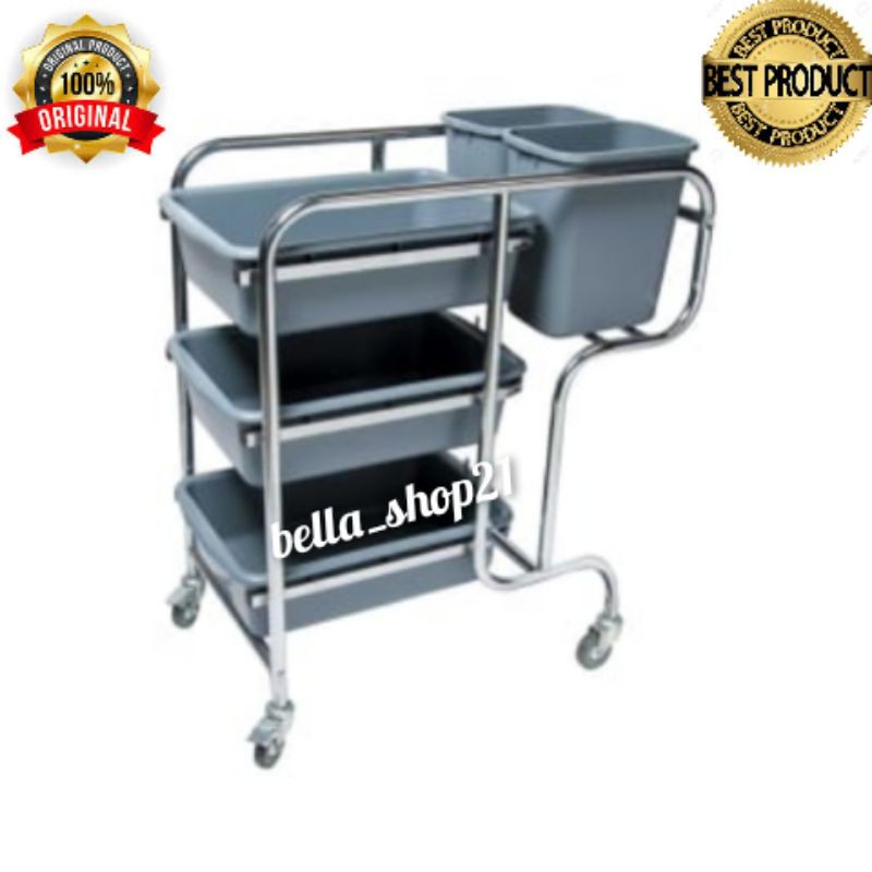 Jual troli dapur atau troli piring makanan 3 tingkat - abu abu | Shopee ...