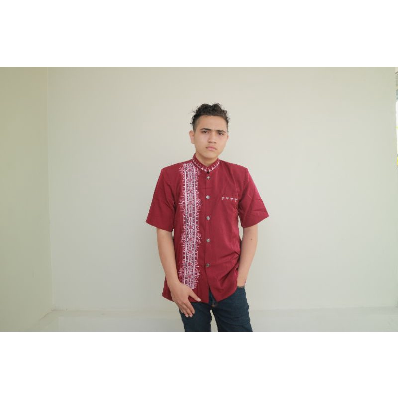 Jual Jasko Jas Koko Merah Lengan Pendek Gamis Muslim Grosir Baju Koko ...