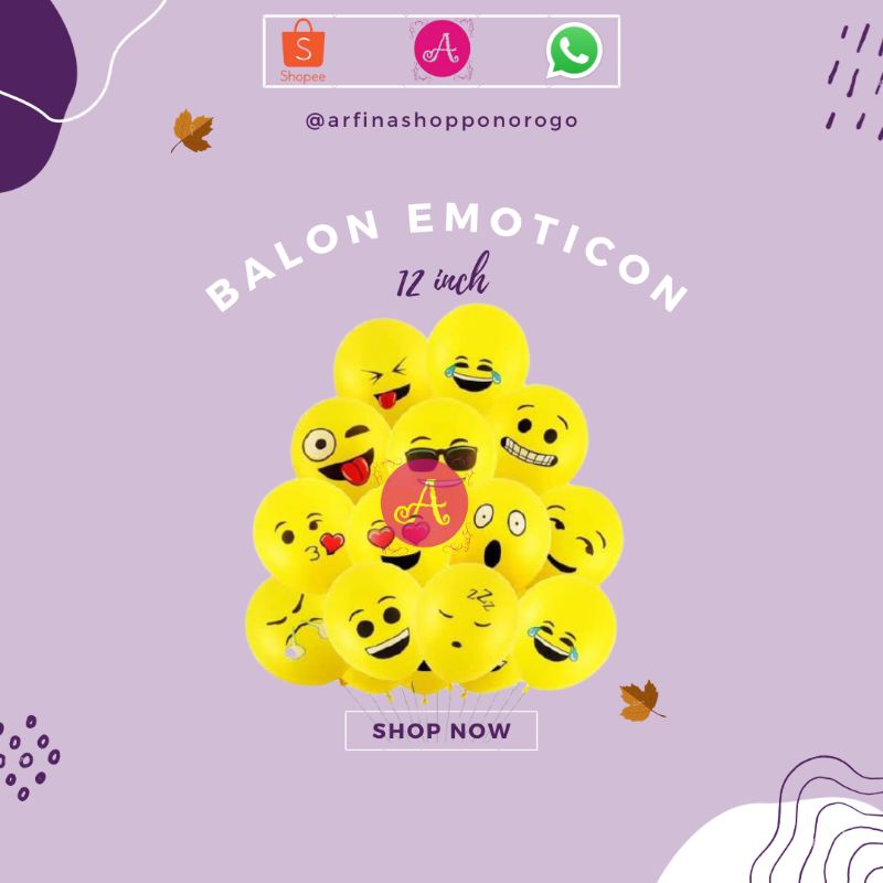 Jual BALON LATEX EMOTICON | Shopee Indonesia