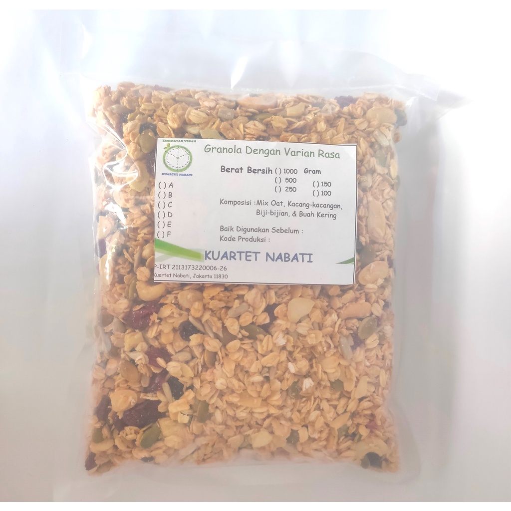 Jual 1000gr Granola Crispy - Crunchy Mix Roasted Oat, Slice Almond ...