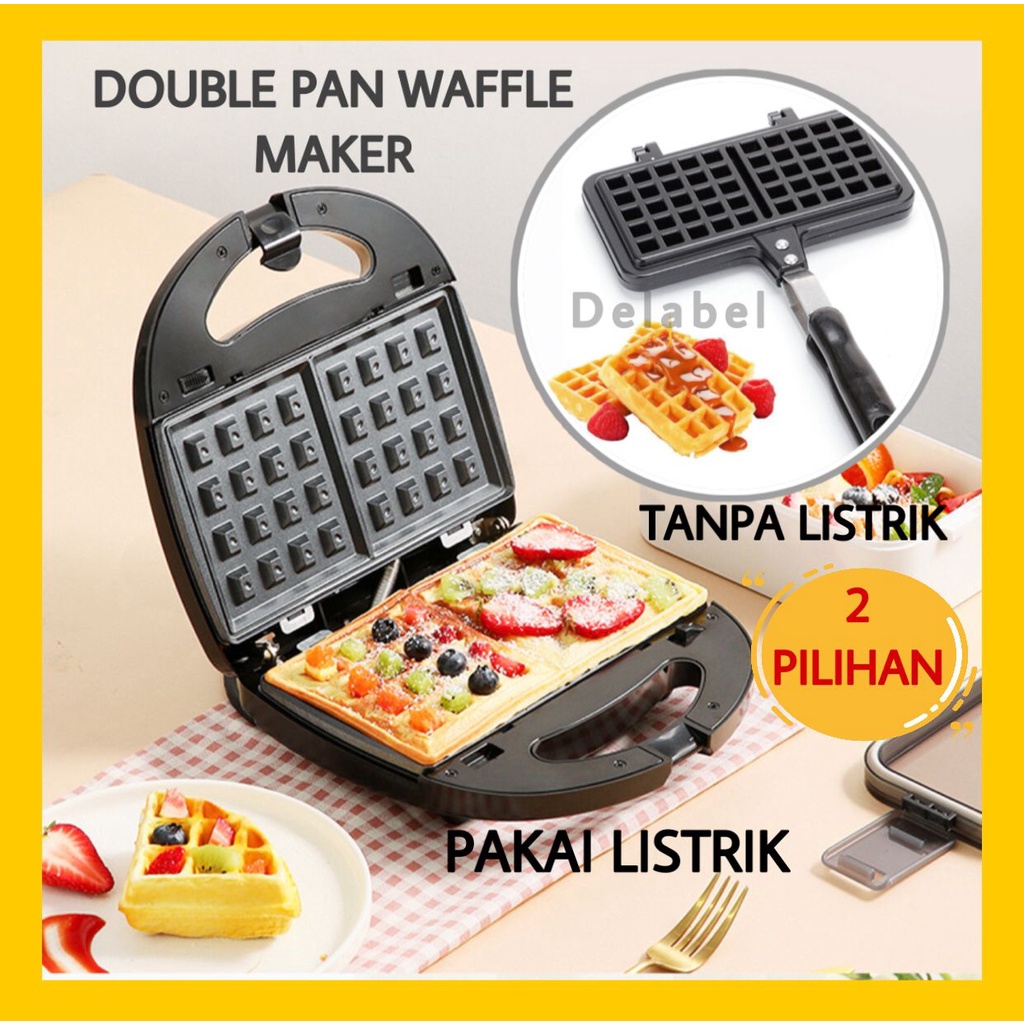 Jual Cetakan Kue Waffle / Waffle Maker / Pembuat Kue Wafle Manual Anti ...