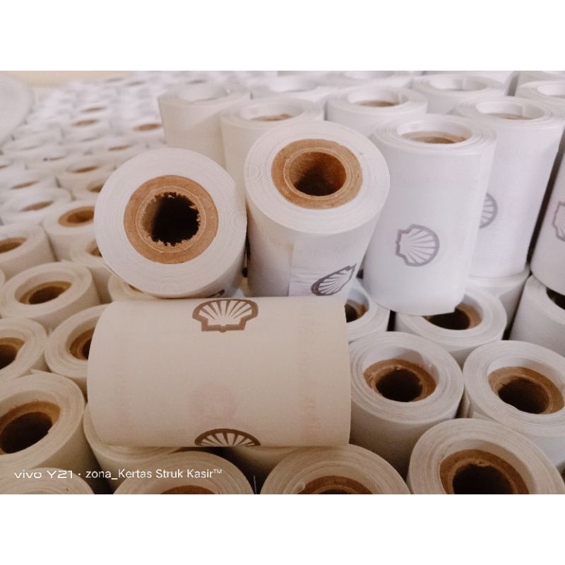 Jual KERTAS THERMAL LOGO SHELL 57 X 40 / 58 X 40 STRUK EDC BLUETOOTH ...