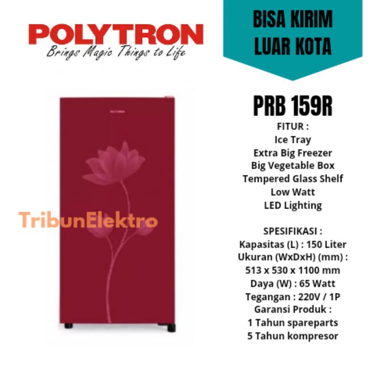Jual Kulkas 1 Pintu Polytron PRB 159 | Shopee Indonesia