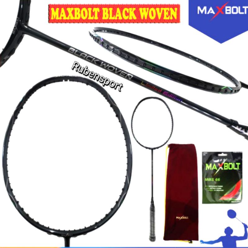 Jual Raket Badminton Maxbolt Black Woven Limited Edition OriginaL 35 ...