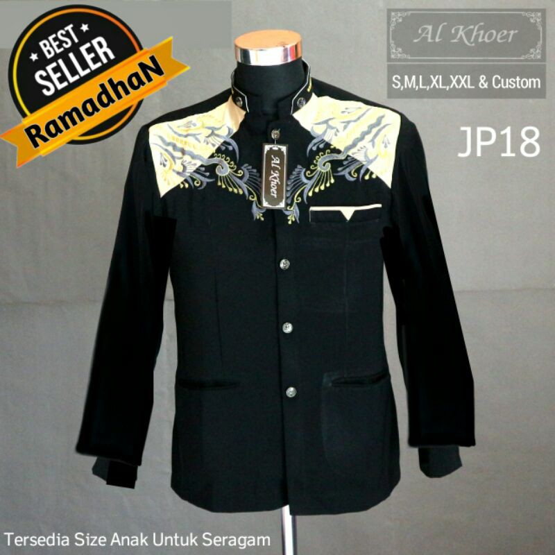 Jual Baju muslim pria Jasko / Jas koko bordir modern / Seragam keluarga ...
