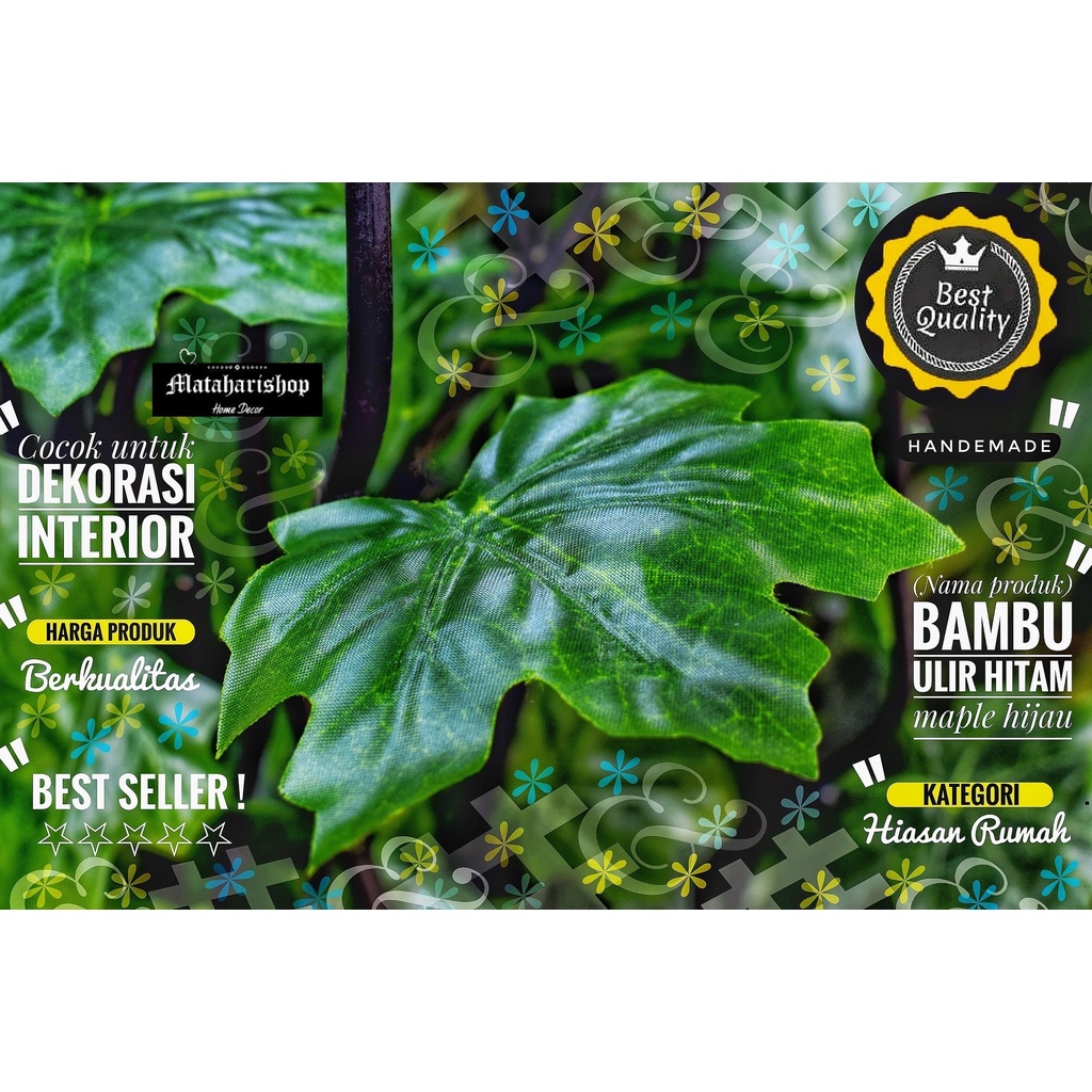 Jual 1 BAMBU ULIR BERBAGAI MACAM TIPE BUNGA & DAUN 170 CM (Minimal ...
