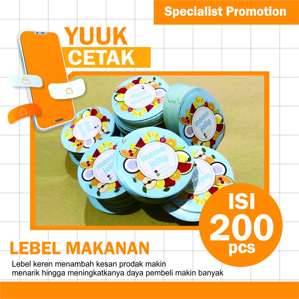Jual CETAK SETIKER / Sticker Bulat Custom / CETAK STIKER BULAT / LEBEL ...