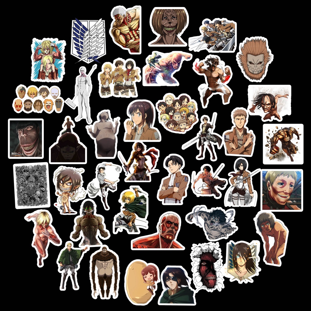 Jual 40Pcs STICKER ATTACK ON TITAN AOT Anime Stiker Waterproof | Shopee ...