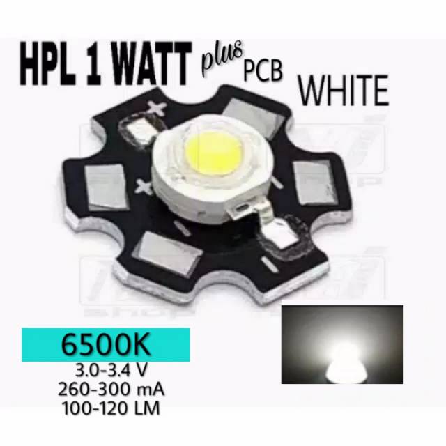 Jual LAMPU LED HPL HIGH POWER LED DIY 1 WATT PUTIH 6500K AQUARIUM ...