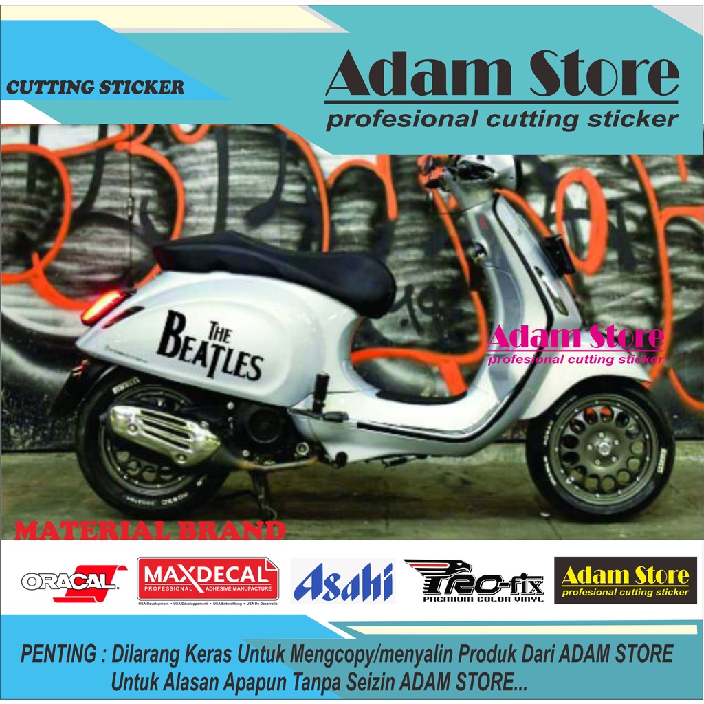 Jual Sticker stiker motor vespa matic model THE BEATLES sticker motor ...