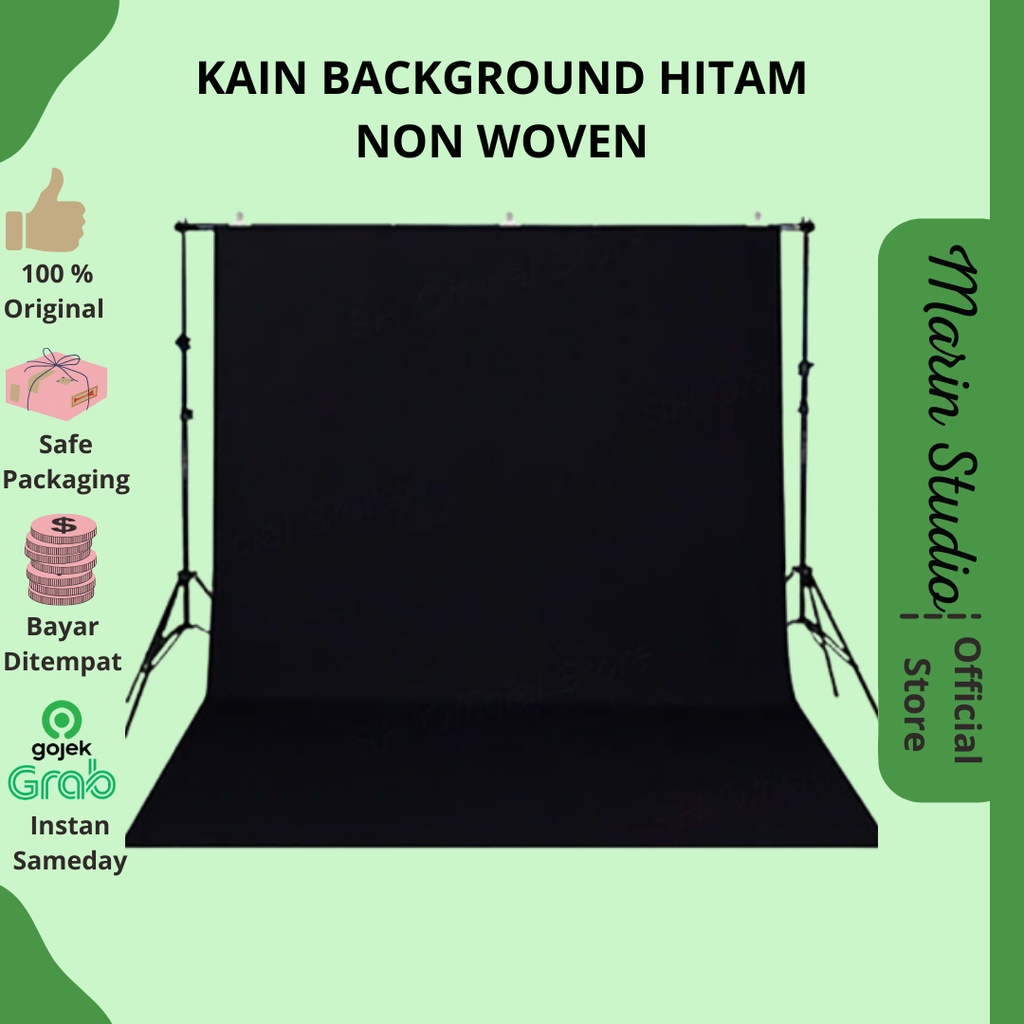 Jual Background Hitam Polos Non Woven | Background Black Non Woven ...
