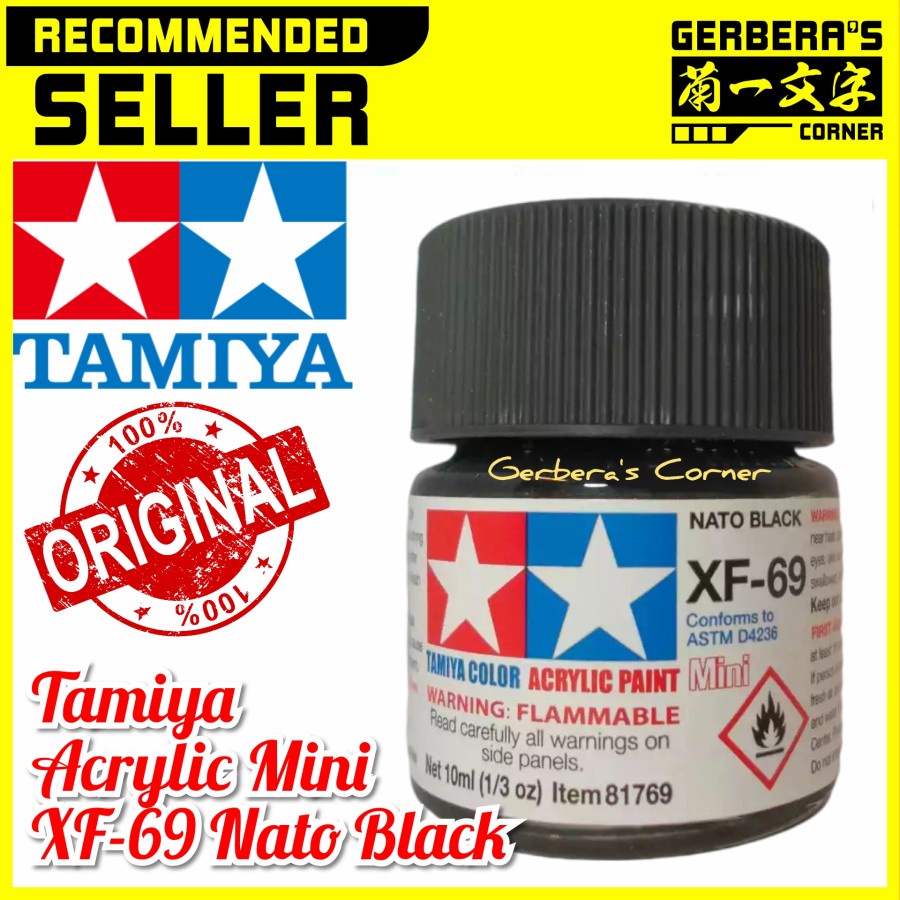 Jual Tamiya Acrylic Mini XF69 XF-69 Nato Black Cat Gundam Kuas Airbrush ...