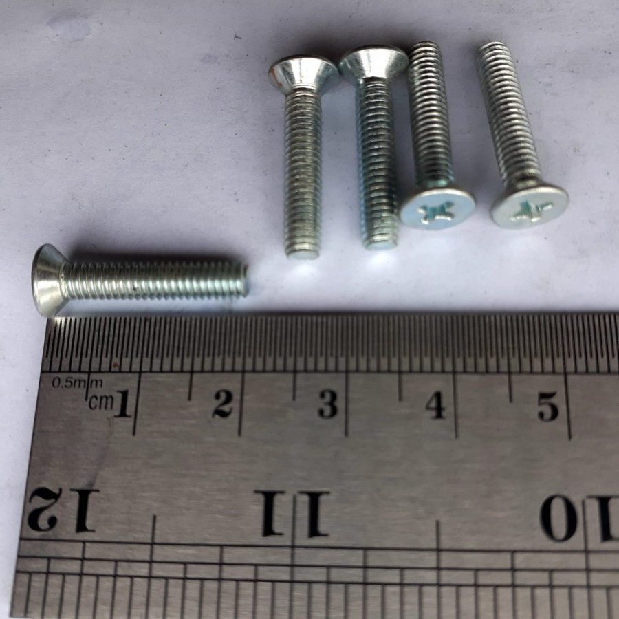 Jual BAUT JF M4X20 FLAT HEAD M4 X 20 PANJANG 2CM 2 CM 4X20 4 X 20 MM OBENG PLUS | Shopee Indonesia