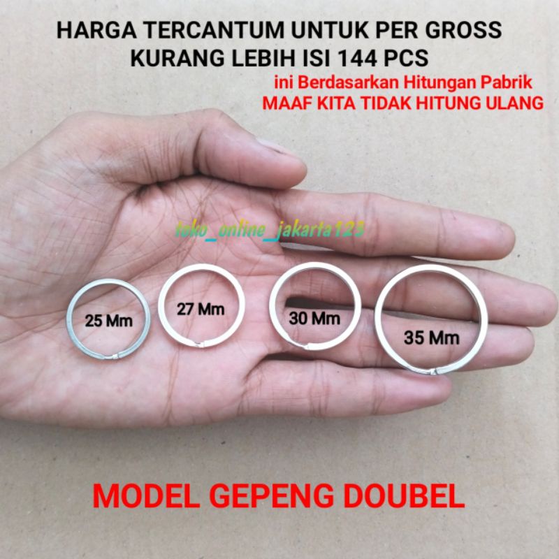Jual Ring gantungan kunci gepeng Tebal Ring Ganci double Ring Bulat isi ...