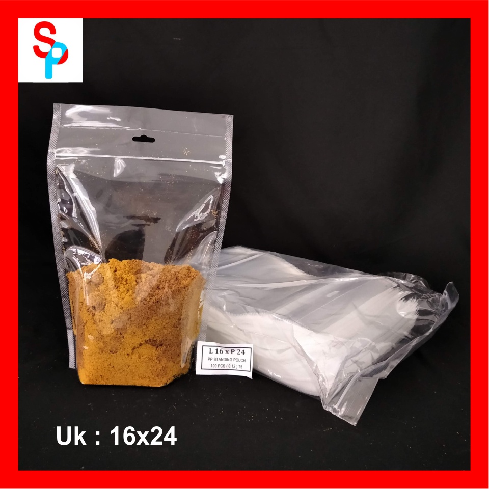 Jual standing pouch/plastik/plastik klip 16x24 double seal grade A ...