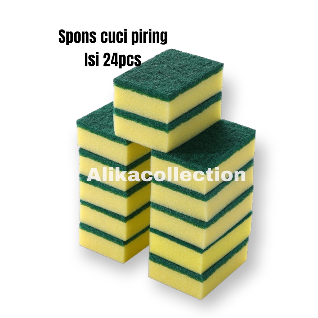 Jual Spons cuci piring spons busa cuci piring isi 24pcs | Shopee Indonesia