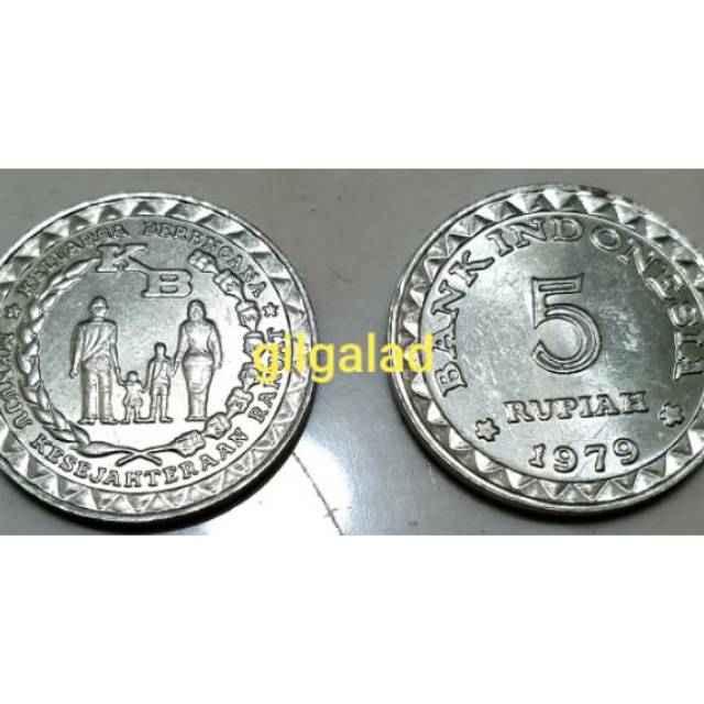 Jual KOIN 5 RUPIAH KB Kecil ALUMUNIUM 1979 KOIN KUNO UANG MAHAR ...