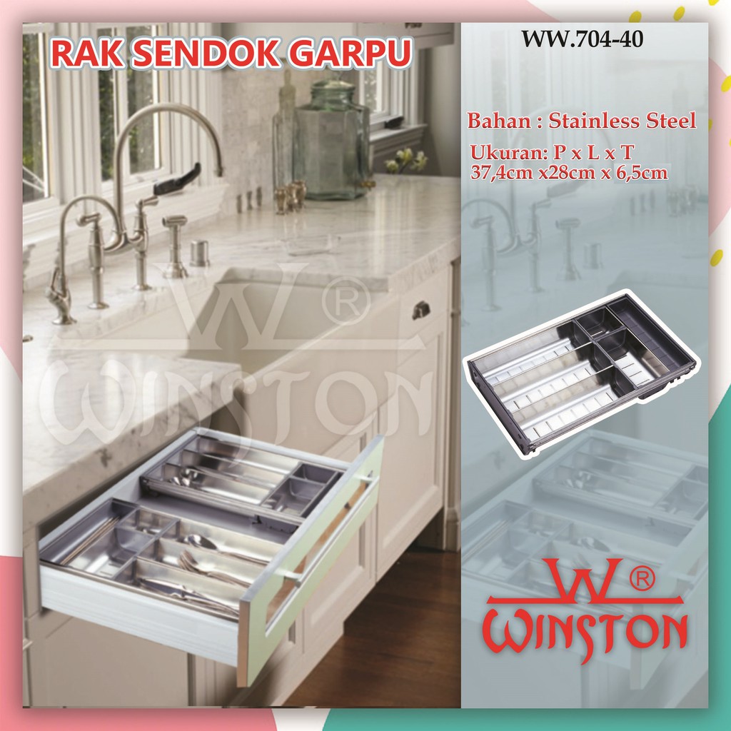 Jual Rak Sendok Stainless WW 704 - 40 cm WINSTON Rack Spoon Plate Garpu ...