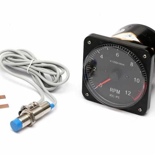 Jual Mechanical analog pointer tachometer for ship and boat 600 rpm 45c ...