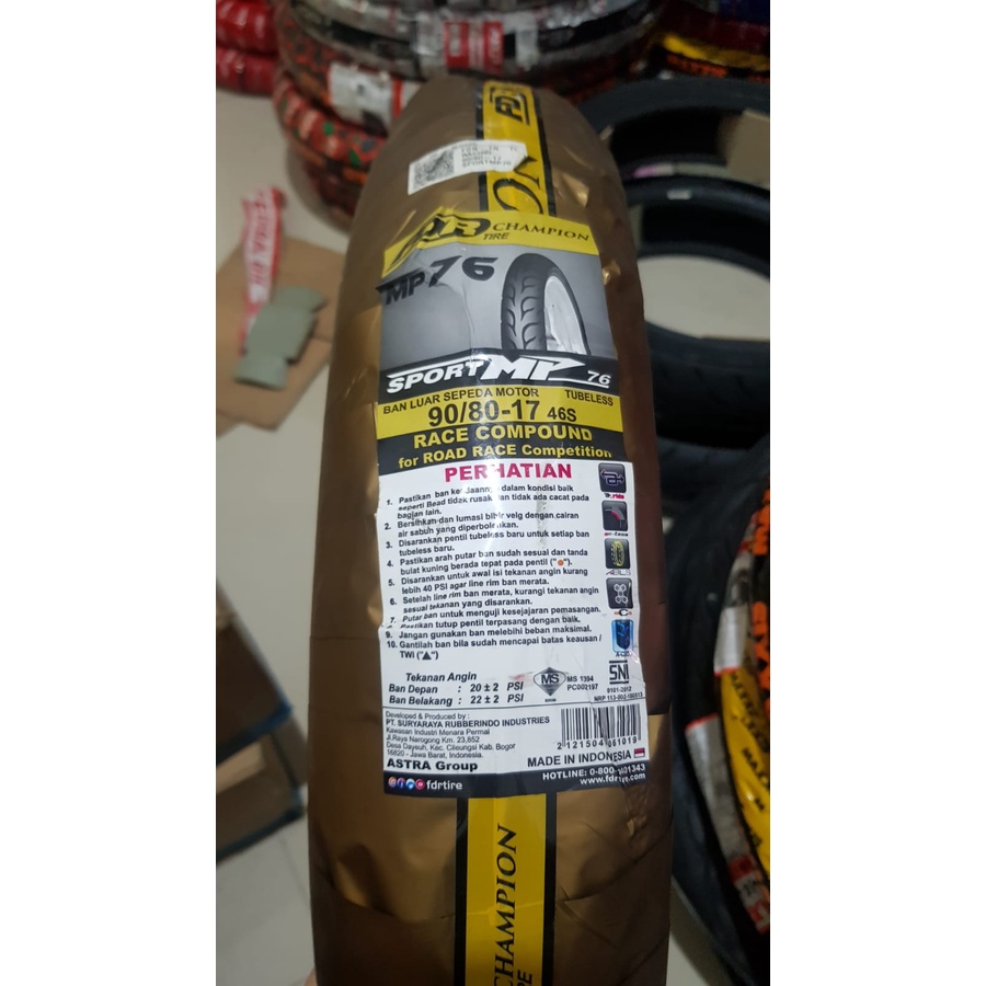 Jual BAN FDR SPORT MP 76 RING 17 UKURAN 90/80 SOFT COMPOUND | Shopee ...