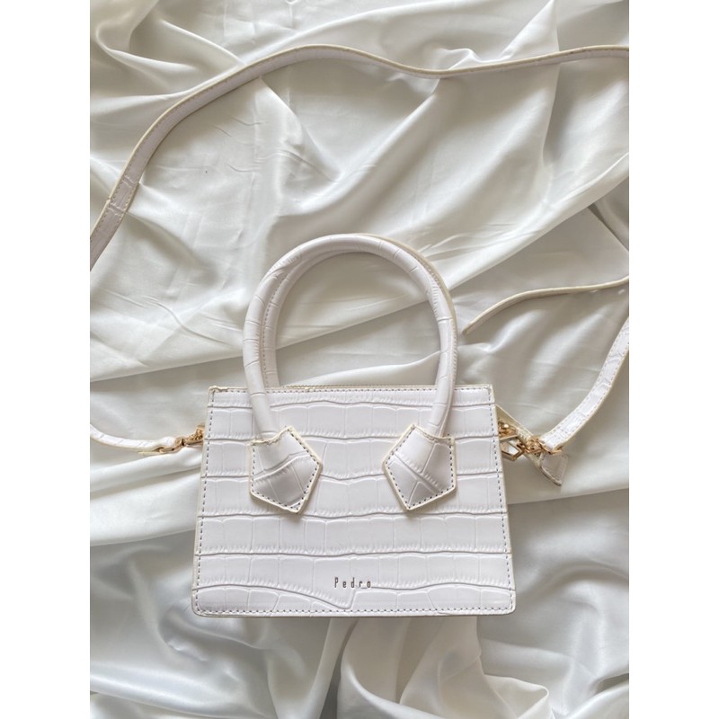 Jual Tas Pedro Mini Handle Bag White | Shopee Indonesia