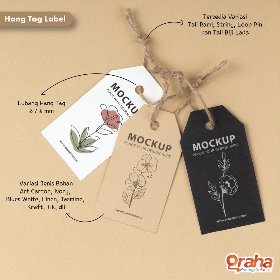 Jual Hang Tag Label / Hang Tag Baju / Pakaian / Kartu Ucapan | Shopee ...