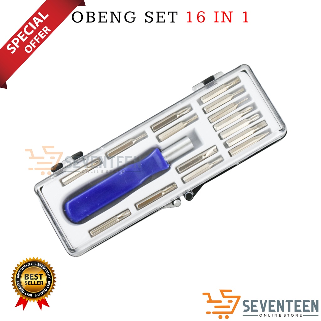 Jual SEVENTEEN OBENG SET 16PCS UNIVERSAL OBENG SET MINI ELEKTRONIK ...